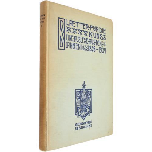 Stefan George German Expressionist Poetry Symbolism BLATTER FUR KUNST ...