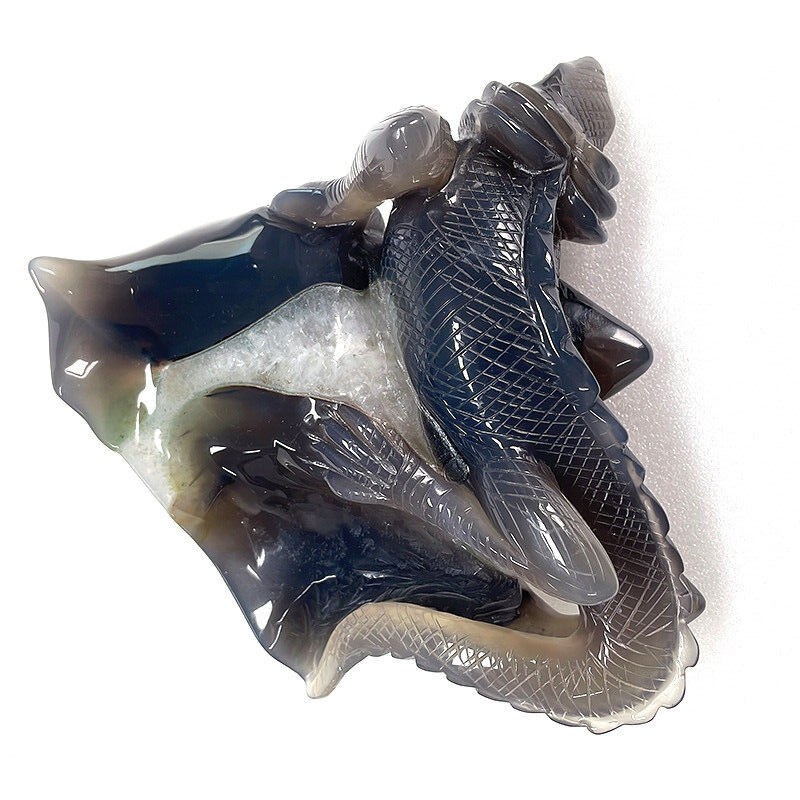 6.5'' Agate Geode Hand Carved Lizard skulls sculpture , Home Decoration ...