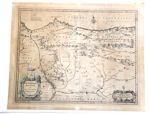 Legionis Regnum Et Asturiarum Principatus ATLAS MAP BY Blaeu CIRCA 1640 ...