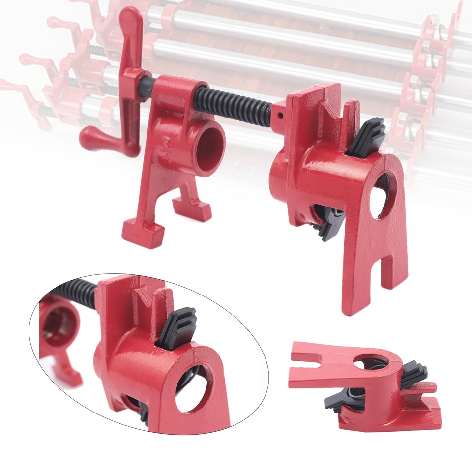 (4 Pack) 3/4" Heavy Duty Wood Gluing Pipe Clamp Set PRO Woodworking ...
