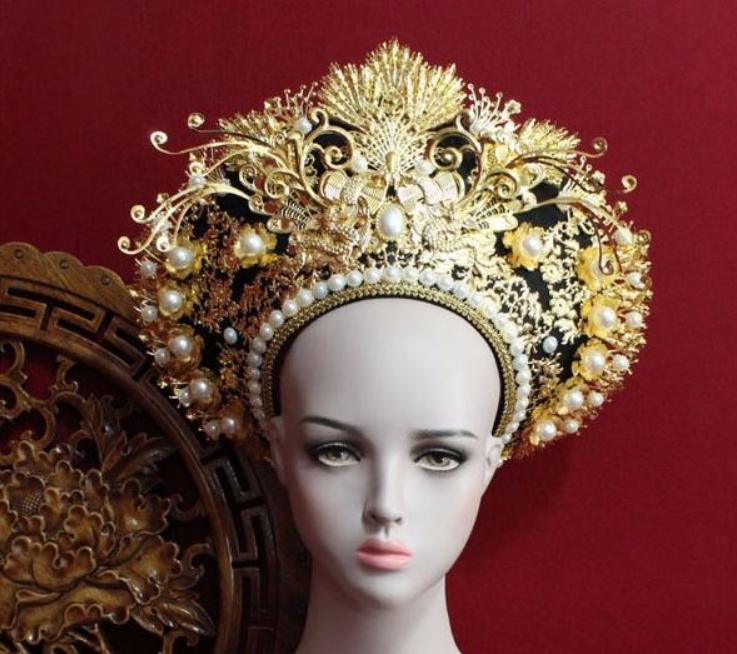 Ancient Chinese Wedding Headdress Elegant Royal Thai Princess Tiara ...