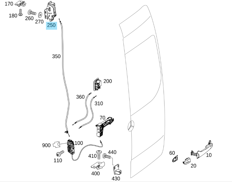 MERCEDES SPRINTER A910 Rear Door Lock 2018 - on Genuine A9107400000 for ...