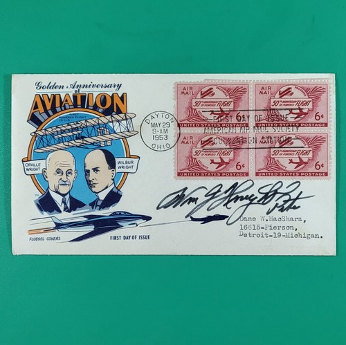 William "Pete" Knight Astronaut Signed Wright Brothers First Day Cover ...