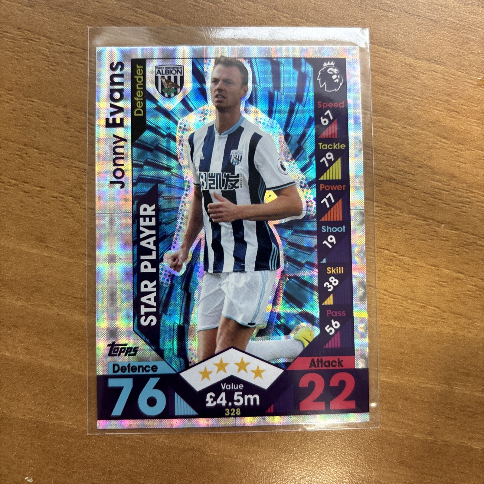 2016-2017 Match Attax Star Player Card No 328 - Jonny Evans - West ...