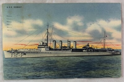 Antique Postcard USS Ramsay DD-124 Navy Destroyer Ship | eBay