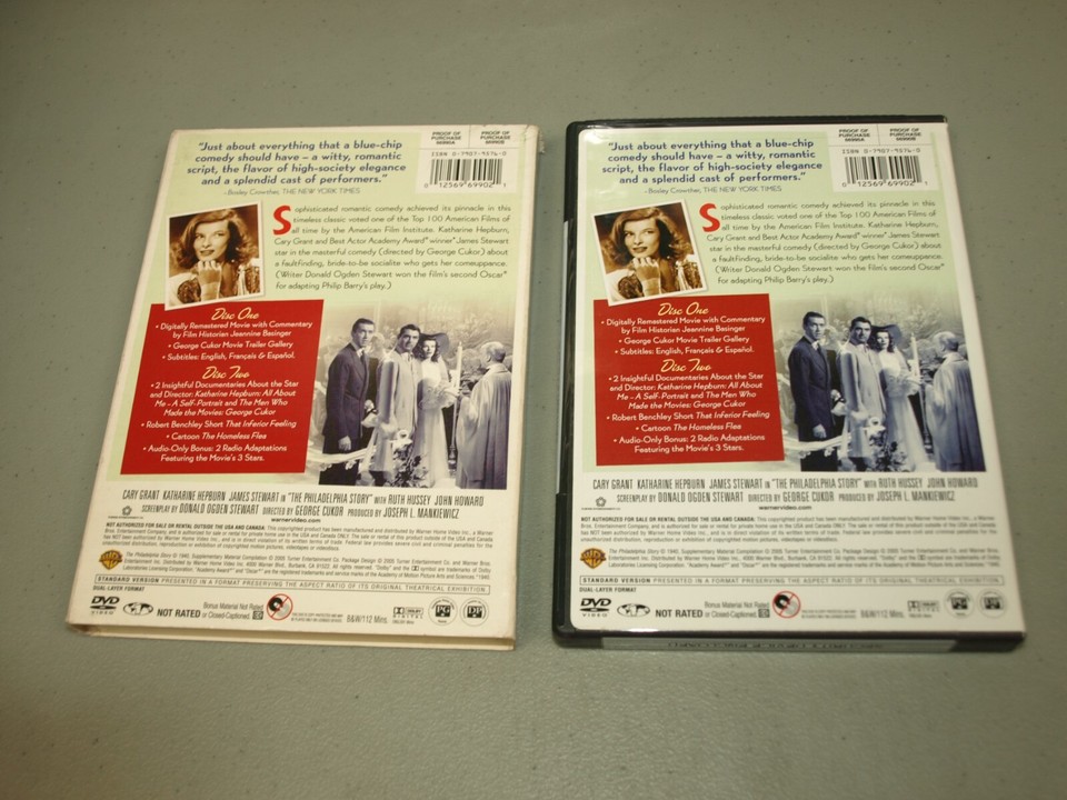 The Philadelphia Story (DVD, 1940) Grant/Hepburn/Stewart 2-Disc Special ...