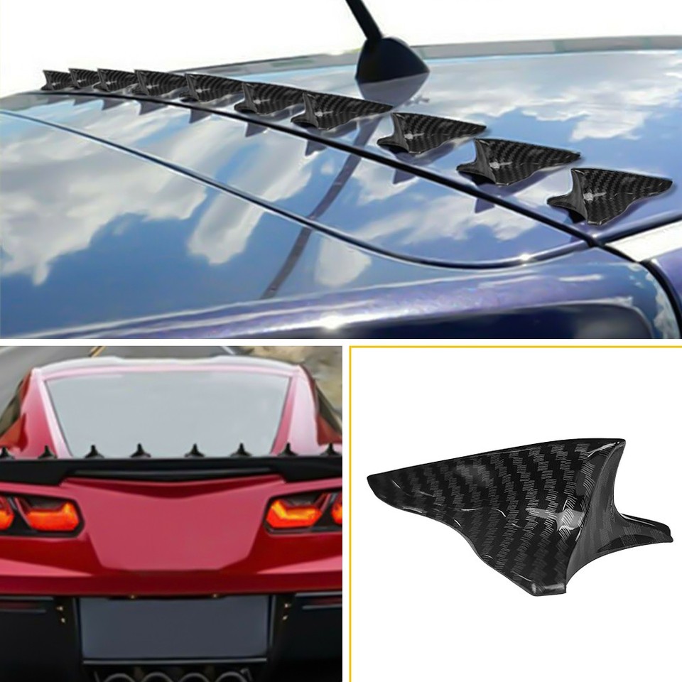 10x Universal Carbon Fiber Air Vortex Generator Shark Fin Jet Spoiler ...