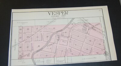 1905 Platt Map of Vesper, Wood County Wisconsin | eBay