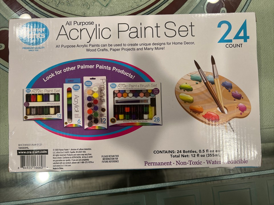 Palmer Paints Acrylic Paint Set 24 Colors Acrylic Paint Set | eBay