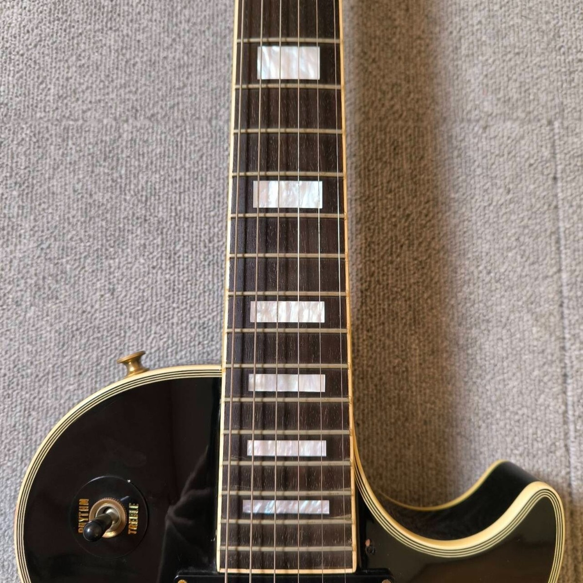 Burny Les Paul Custom Black RLC-60 Electric Guitar Lightning Burny Les Paul Custom Black RLC-60 Electric Guitar Lightning