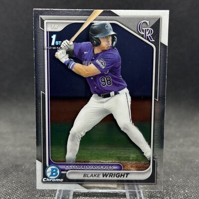 Blake Wright 2024 Bowman Draft 1st Chrome Colorado Rockies #BDC-27 | eBay