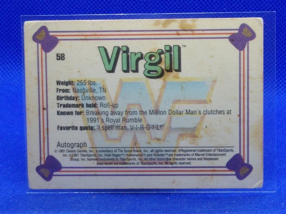 AUTOGRAPH VIRGIL 1991 TitanSports Classic WWF #58 ***POOR CONDITION ...