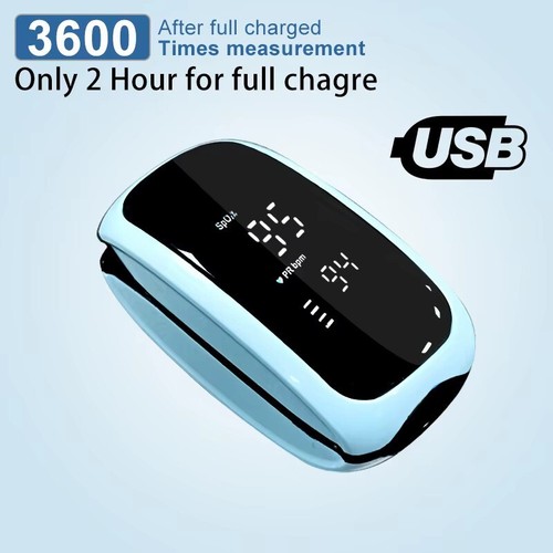 USB Rechargeable Finger Pulse Oximeter Blood Oxygen Heart Rate Monitor ...