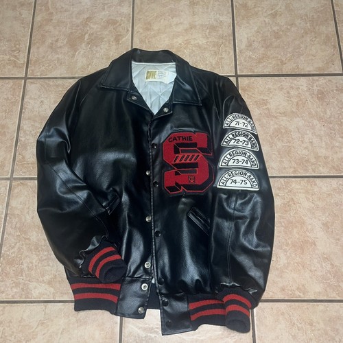 VTG 70s Howe Varsity Letters Stadium Jacket Leather S… - Gem