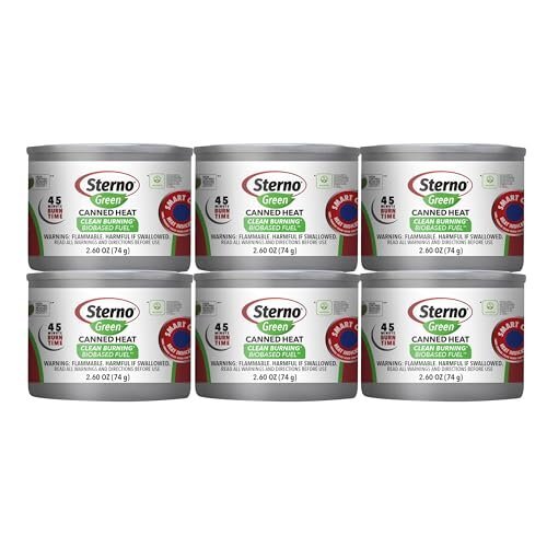 Sterno Green Canned Heat Ethanol Fuel Can - 45 Minute Burn Time, For ...