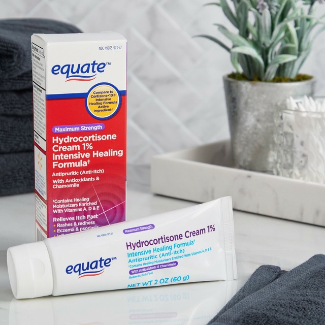 EQUATE Hydrocortisone Cream 1 Intensive Healing Formula Max Strength 2 ...