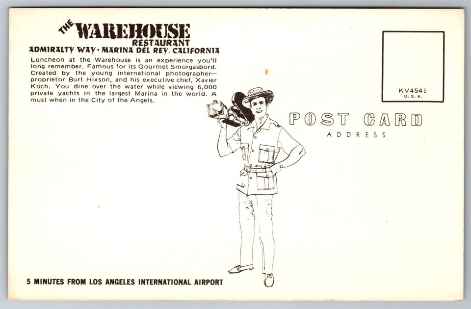 Postcard The Warehouse Restaurant, Marina Del Rey California Q153 | eBay