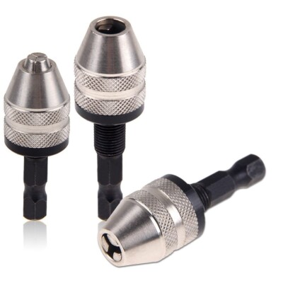6mm 1/4" Keyless Chuck Quick Change Adapter Brick Rotary Tools Drill ...