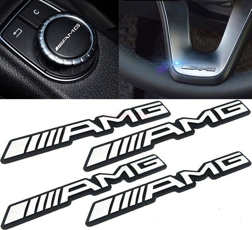 4PC AMG Sticker Small Interior Decoration Metal Emblem for Mercedes ...