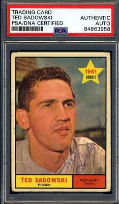 Ted Sadowski PSA DNA Signed 1961 Topps Rookie Autograph | eBay