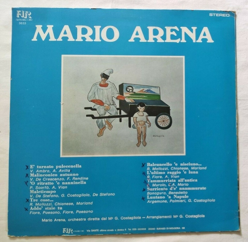 Mario Arena LP Has Returned Pulcinella 33 RPM Italy 1977 AlphaRecord ...