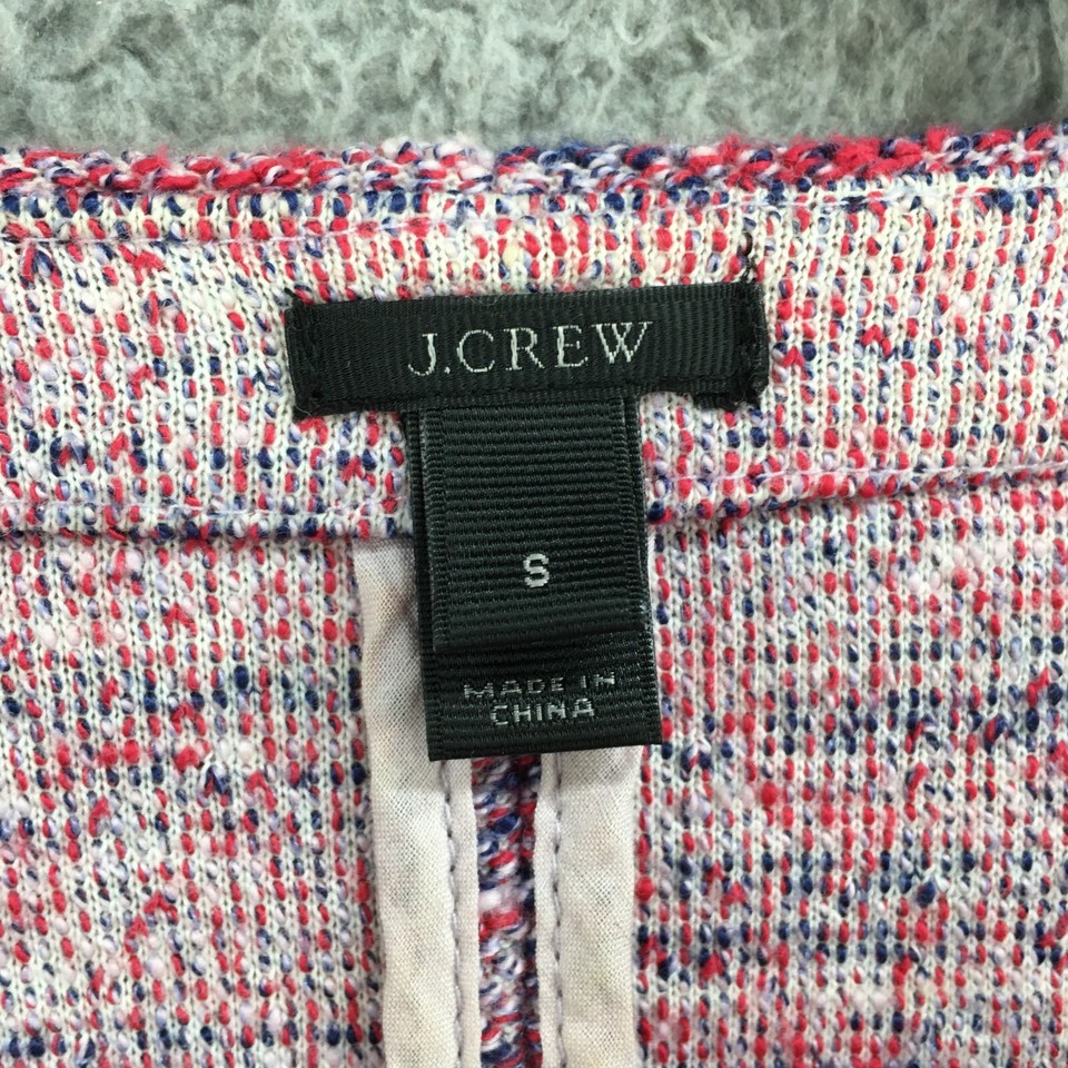J Crew Poppy Jacket Womens S Pink Purple Micro Tweed Long Sleeve Blazer ...