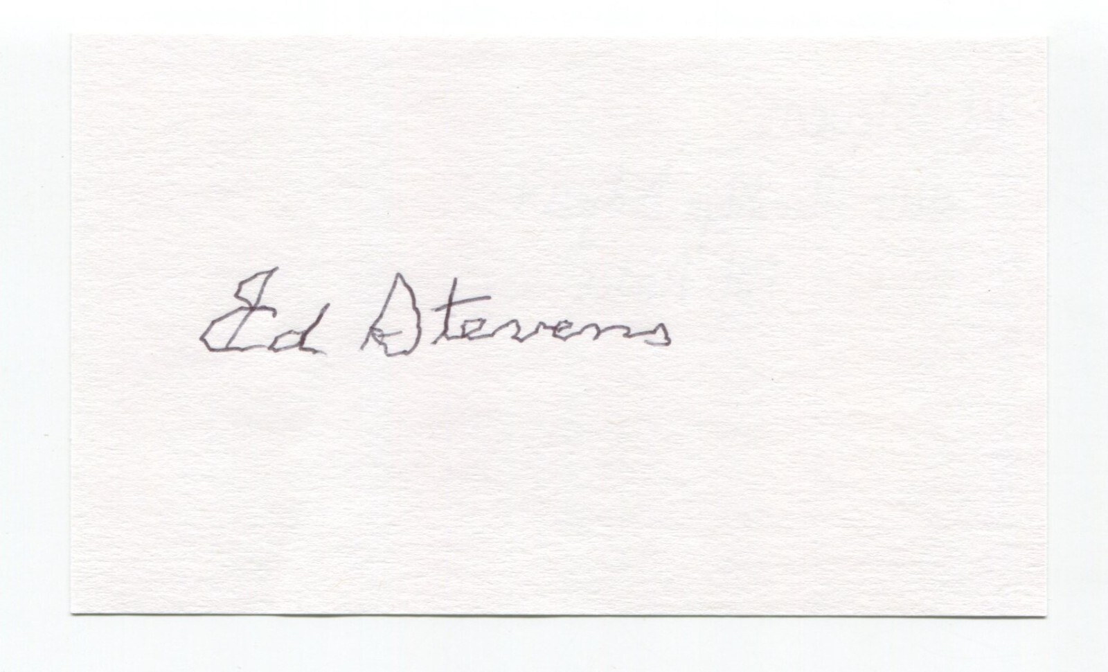 Ed Stevens Signed 3x5 Index Card Autographed Baseball Brooklyn Dodgers ...