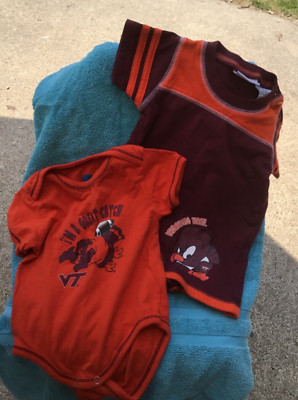 2 Virginia Tech Infant/Baby One Piece Outfits 3-9mo VT Hokies NCAA LQQK ...