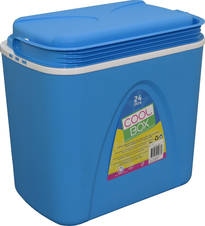 24L Large Blue Cooler Box Camping Beach Picnic Ice Food Insulated Cool ...