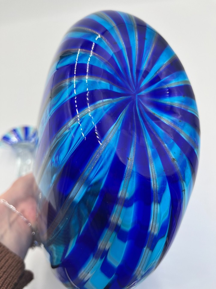 Vintage Italian Murano Art Glass Decanter -Blue, Teal, & Rose gold ...