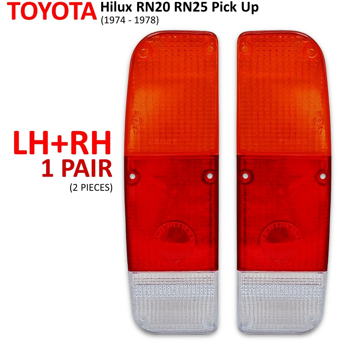 Pair Lens Tail Lights Rear Lamp For Toyota Hilux RN20 RN25 12R Mk2 1974 ...