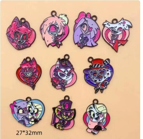 lot 50pcs Cartoon Anime color mix Metal Charm Pendant DIY Jewelry ...