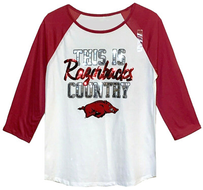 Arkansas Razorbacks 5th & Ocean Clothing Sequin Girls Youth Shirt Size ...