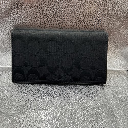 Coach Signature C Black Checkbook Cover - Used | eBay