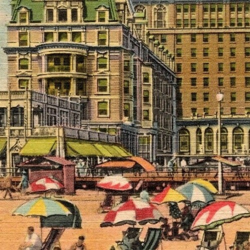 Hotel Dennis Atlantic City New Jersey BEACH! TICHNOR Vintage Postcard ...