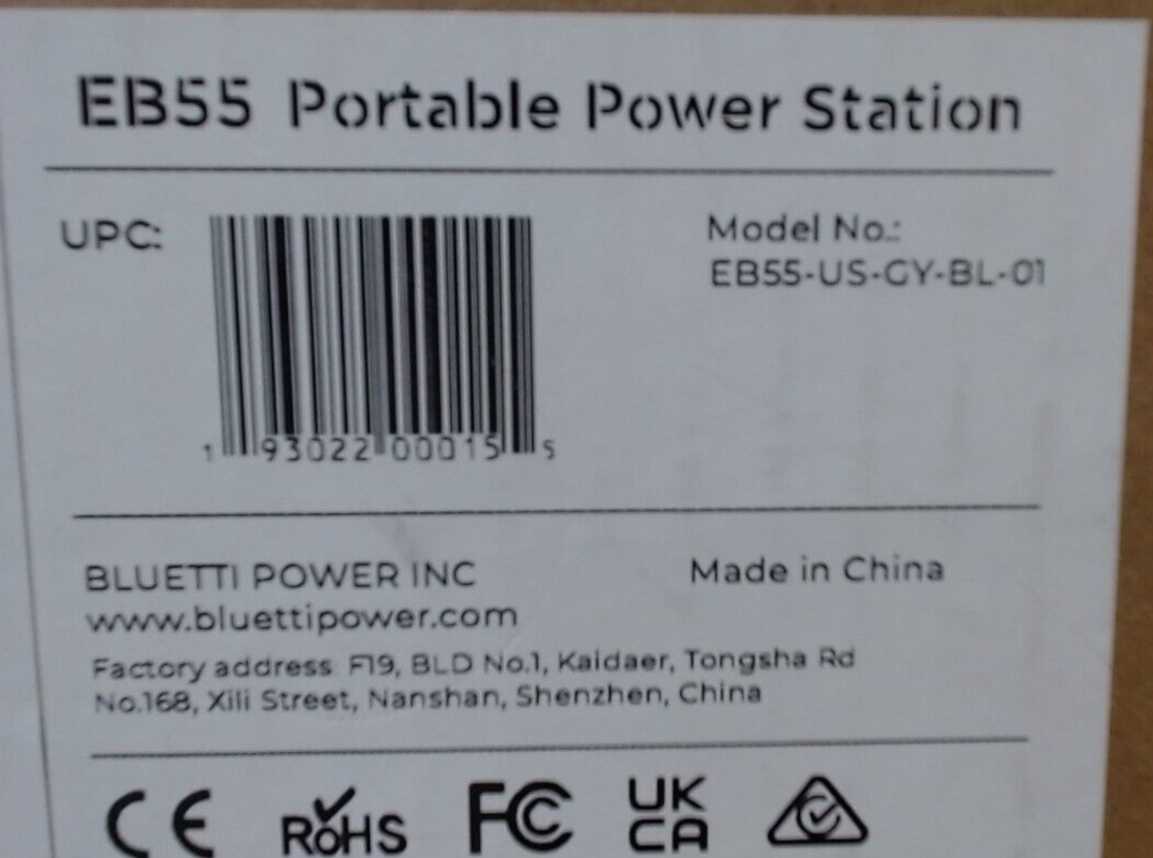 BLUETTI EB55 700W Portable Power Station - EB55-US-GY-BL-00 for sale ...