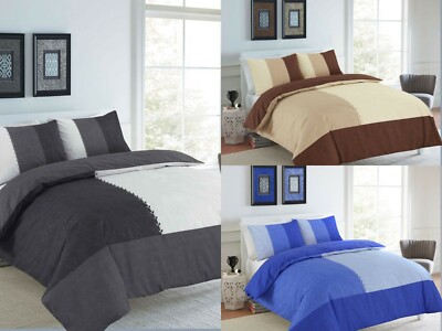 Poly-cotton Suede Patch Duvet Cover Set Bedding Set Quilt Cover With ...