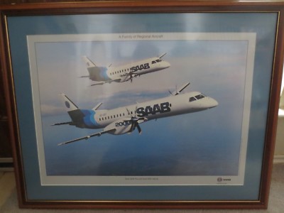Saab 340B & 2000 POSTER airline Turboprop photography art print FRAMED ...
