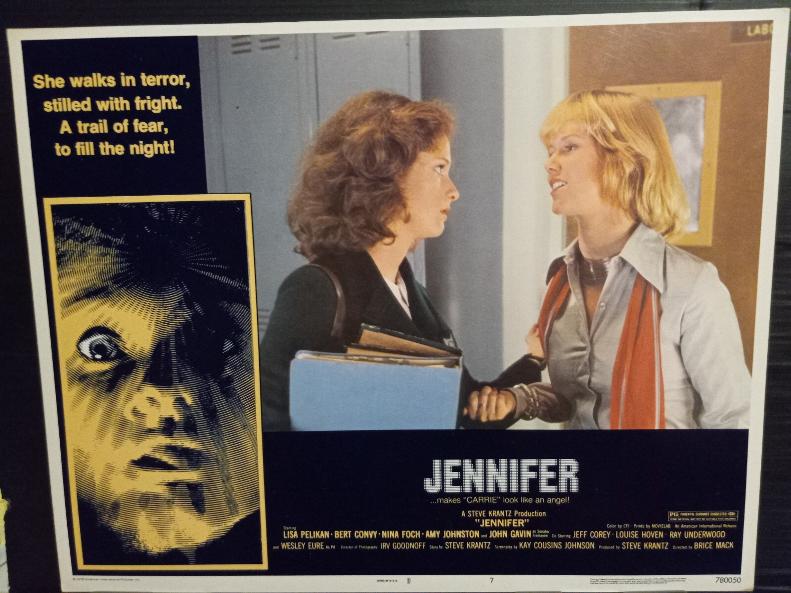 Lobby Card 1978 JENNIFER mean blonde girl torments secret witch Lisa ...