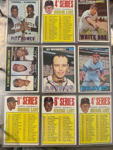 SANDY KOUFAX ED MATHEWS PHIL NIEKRO 1967 TOPPS PARTIAL SET 305 CARD LOT ...
