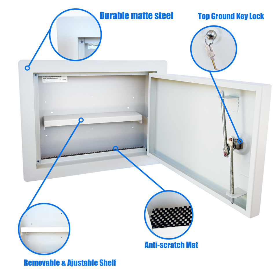 Heavy-Duty In-Wall Safe with Key Lock for Secure Storage, Wall Safe Box ...