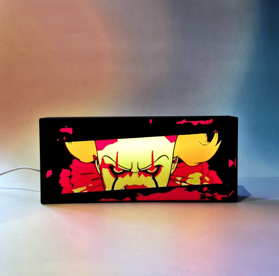 Pennywise the Clown LED Light Box: Eerie USB-Powered Horror Lamp | eBay UK