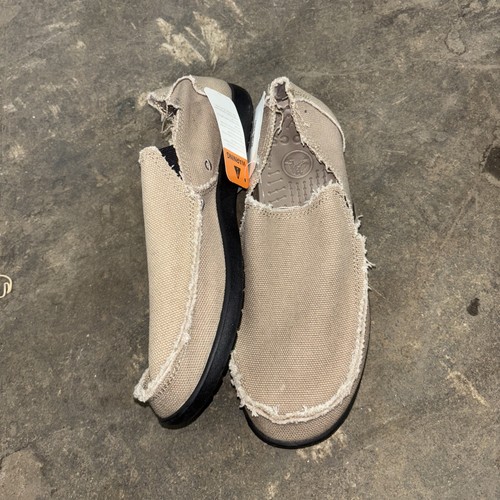 Crocs Santa Cruz Canvas Slip On Loafers 10128-261 Men 7 Women 9 Khaki ...