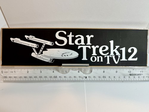 Vintage STAR TREK TOS ENTERPRISE BUMPER STICKER - “TV 12” Programming ...
