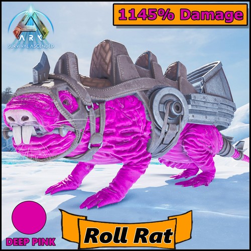 Ark Survival Ascended PC/PS5/XBOX PVE Deep Pink ROLL RAT 1145% Damage ...
