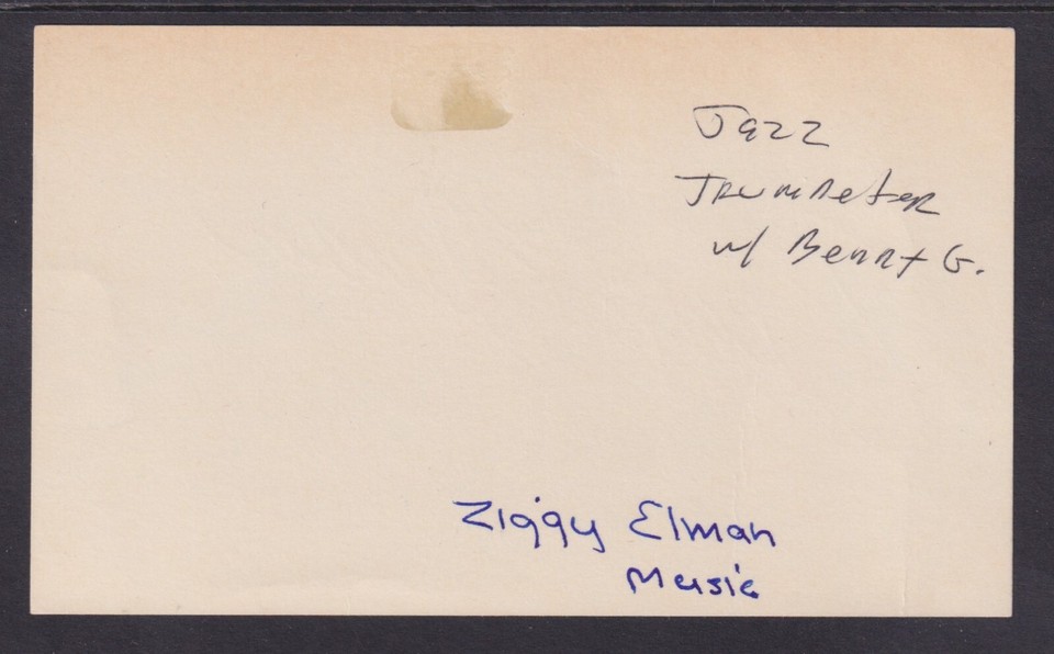 Ziggy Elman, American Jazz Musician, Benny Goodman's Trumpeter, signed ...