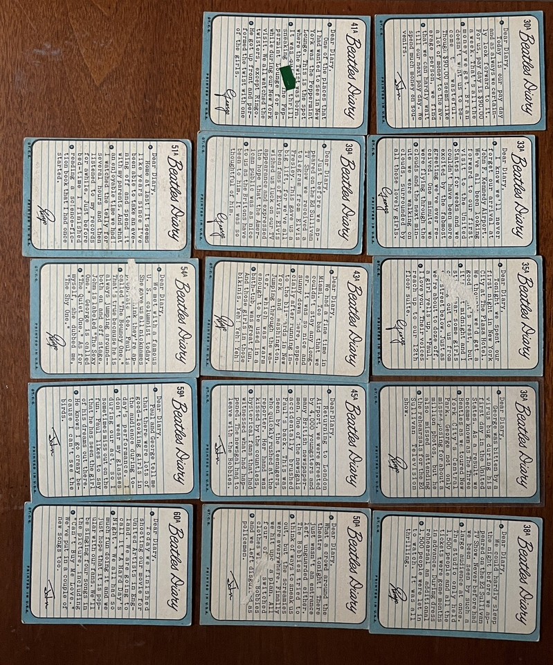 Original Beatle Diary Cards Lot Of 14. 1964. VG+ | eBay