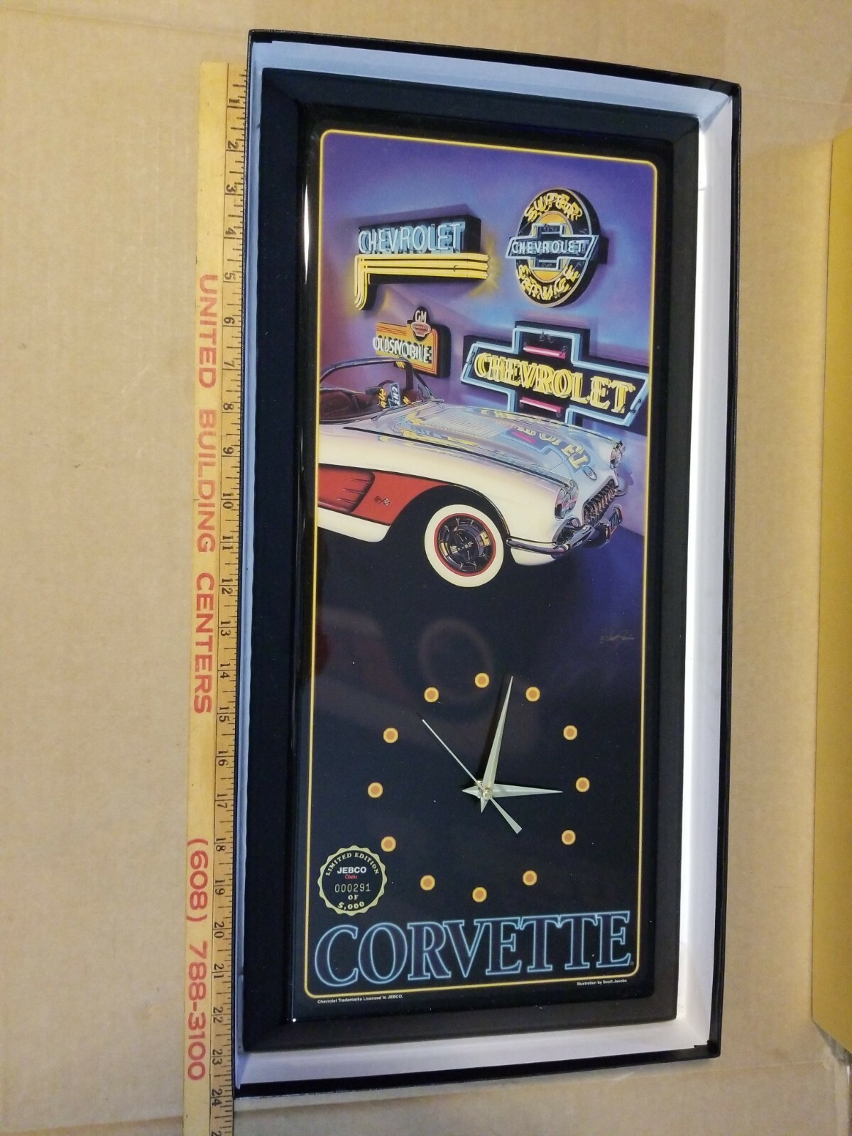 Jebco Corvette Clock Limited Edition #291 of 5000 Classic Chevy New ...