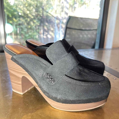 Splendid Womens Clog Platform Mule Shoes Vina 70s Boho Suede Slide ...