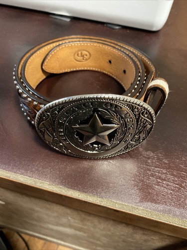 Leather 3d brown belt - Gem